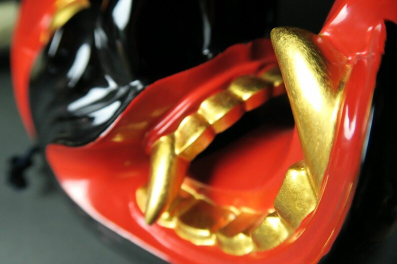 Master Craftsmanship! Japanese Wooden BURYU ONI Mask Japan Kagura Dance ...