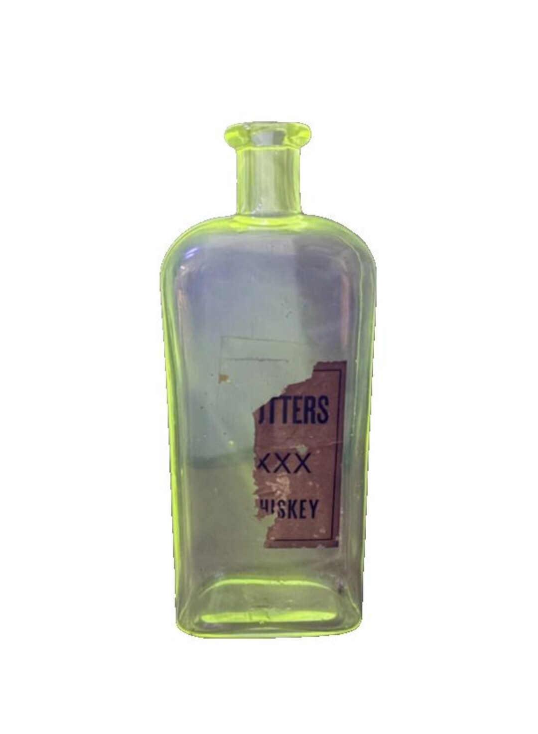 Antique Whiskey Bottle Manganese Glow [ Uranium Depression Vaseline ...