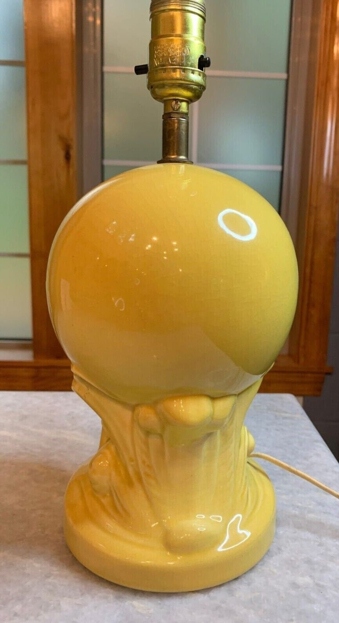 Antique Art Deco 1930s Craftsmen/craftsman Table Lamp Yellow fiestaware ...