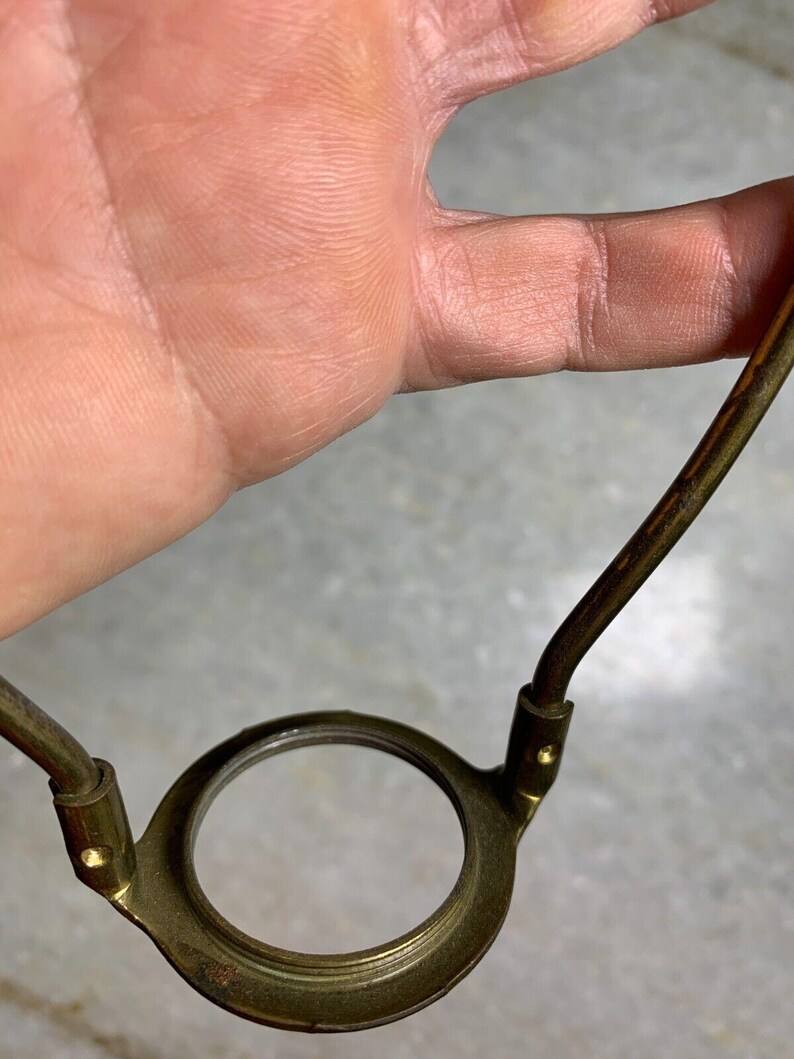 Rare Antique Screw-on Screw on Lamp Shade Rod Threaded Harp Brass Twist ...