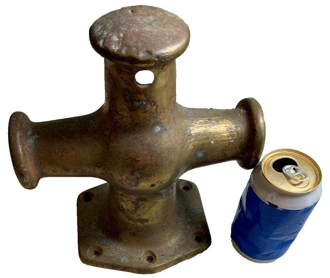Antique Vintage Solid Brass Boat Marine Dock Rope Cleat Cleats Mooring ...