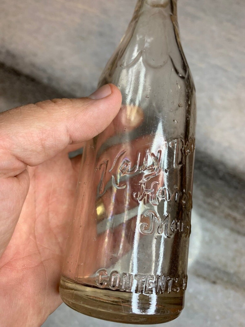 Antique Art Deco Kelly Beverage Co Clear Bottle From Havre - Etsy