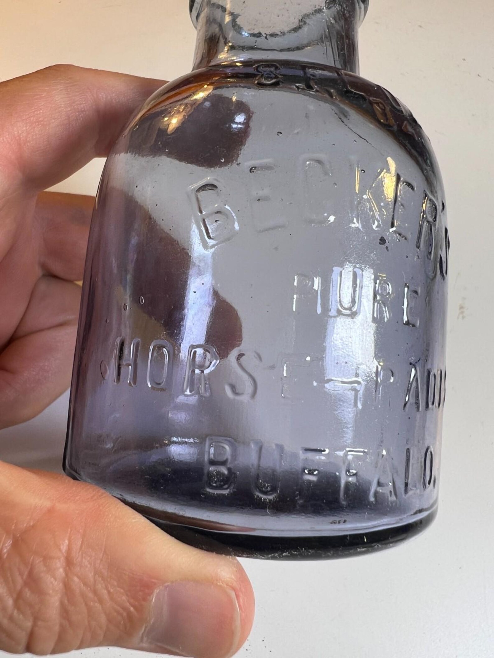 Antique Becker’s Pure Horseradish Bottle Buffalo New York Amethyst ...