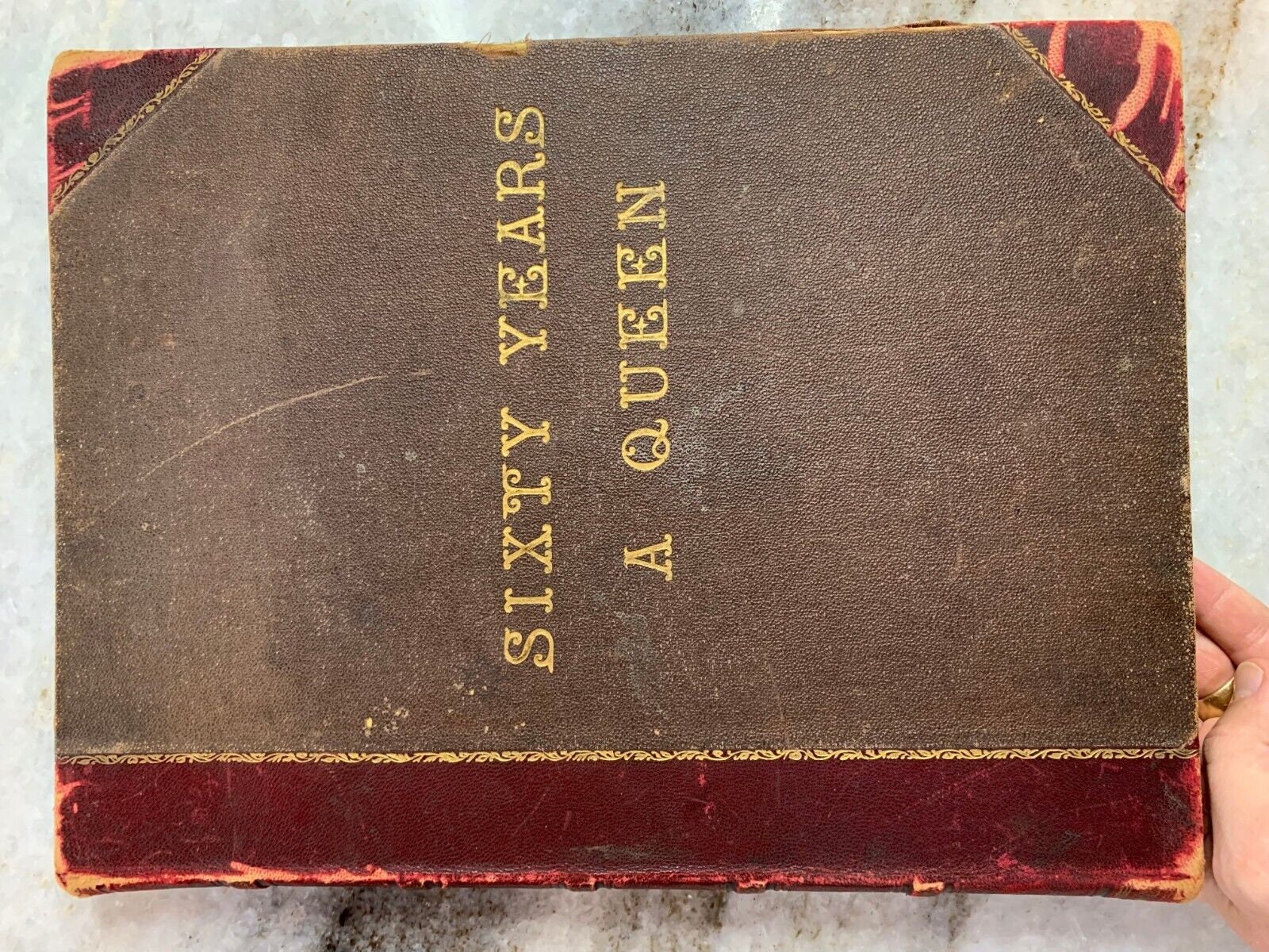 Rare: Antique Victorian Ornate Leather Gilt Gilded Book sixty Years a ...