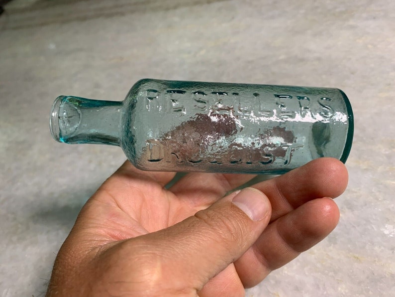 Antique Open Pontil Medicine Embossed Bottle R E Sellers Druggist ...
