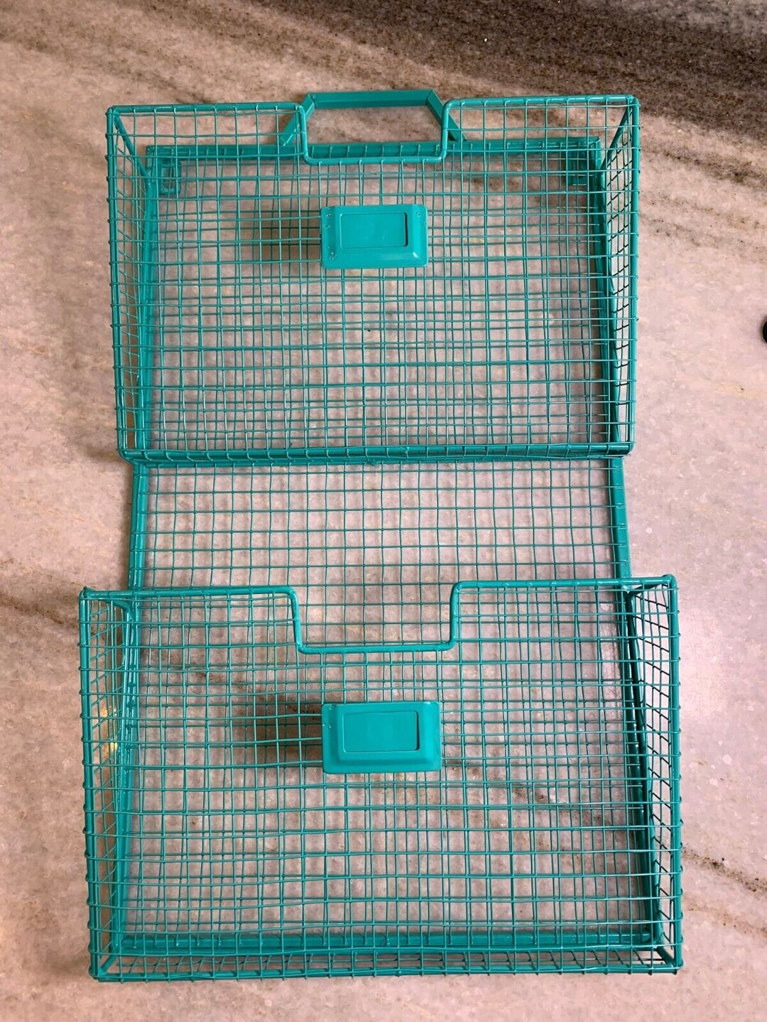 Vintage 1980s 80s 90s Wire Metal Mesh Wall Storage Rack Organizer Paper ...