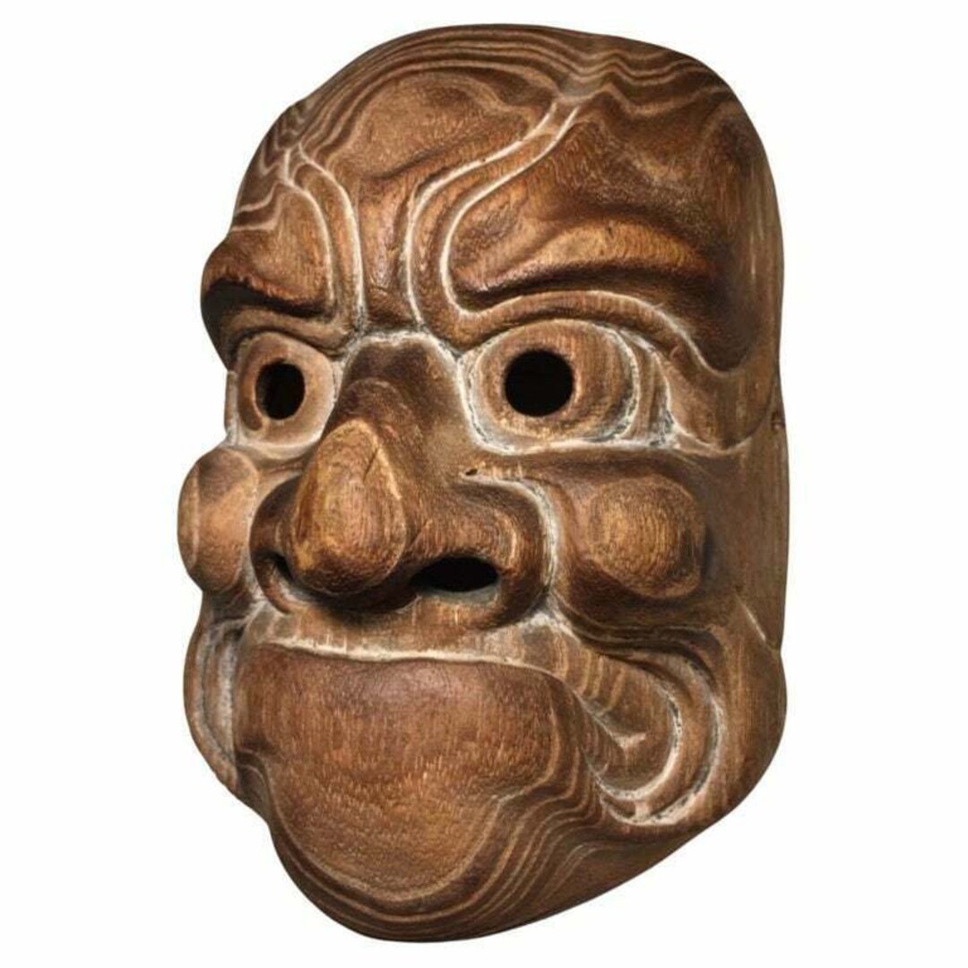 Antique Wooden Japanese (japan) Mask - ōbeshimi Obeshimi O-beshimi God ...
