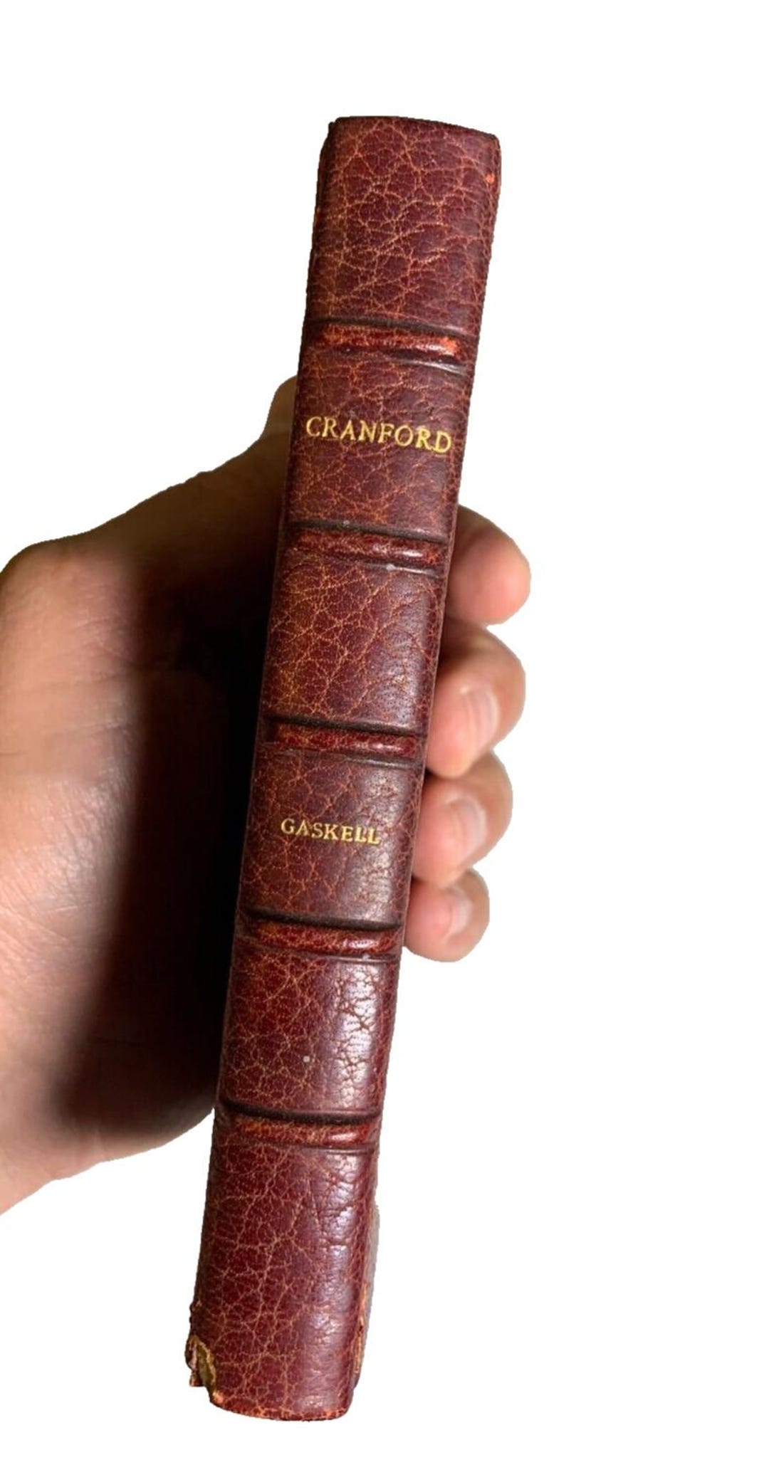 Antique Leather Gilded Gilt Book Cranford Gaskell - Etsy