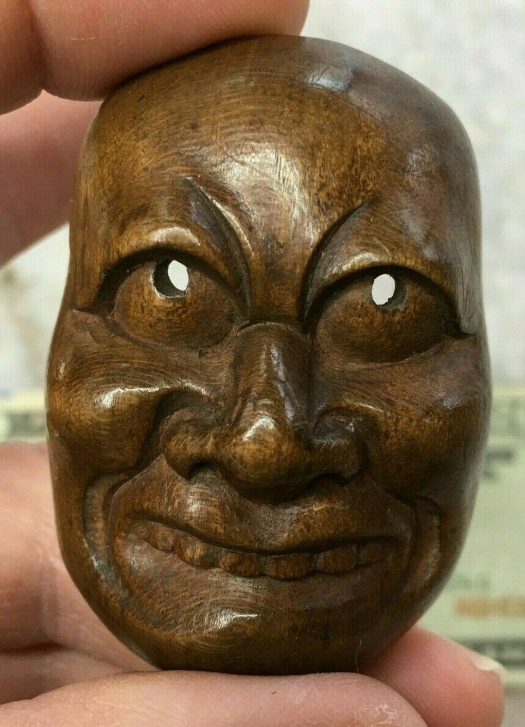 Antique Netsuke Inro Okimono Edo Japan Japanese Antique Wood Carving ...
