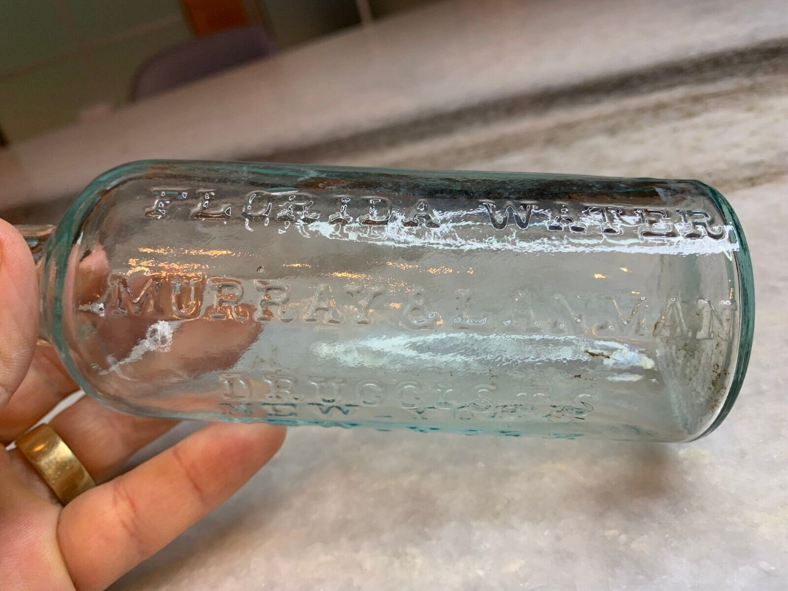 Antique Bottle florida Water Applied Top New York - Etsy