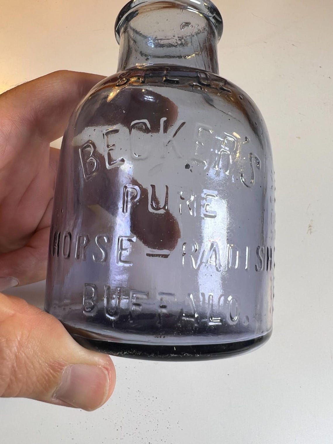 Antique Becker’s Pure Horseradish Bottle Buffalo New York Amethyst ...