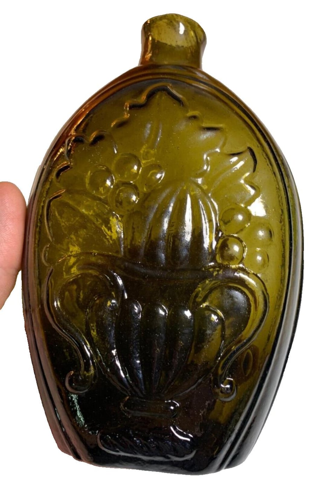 Antique Open Pontil Bottle Flask Sheared Lip Coventry Glass Works ...