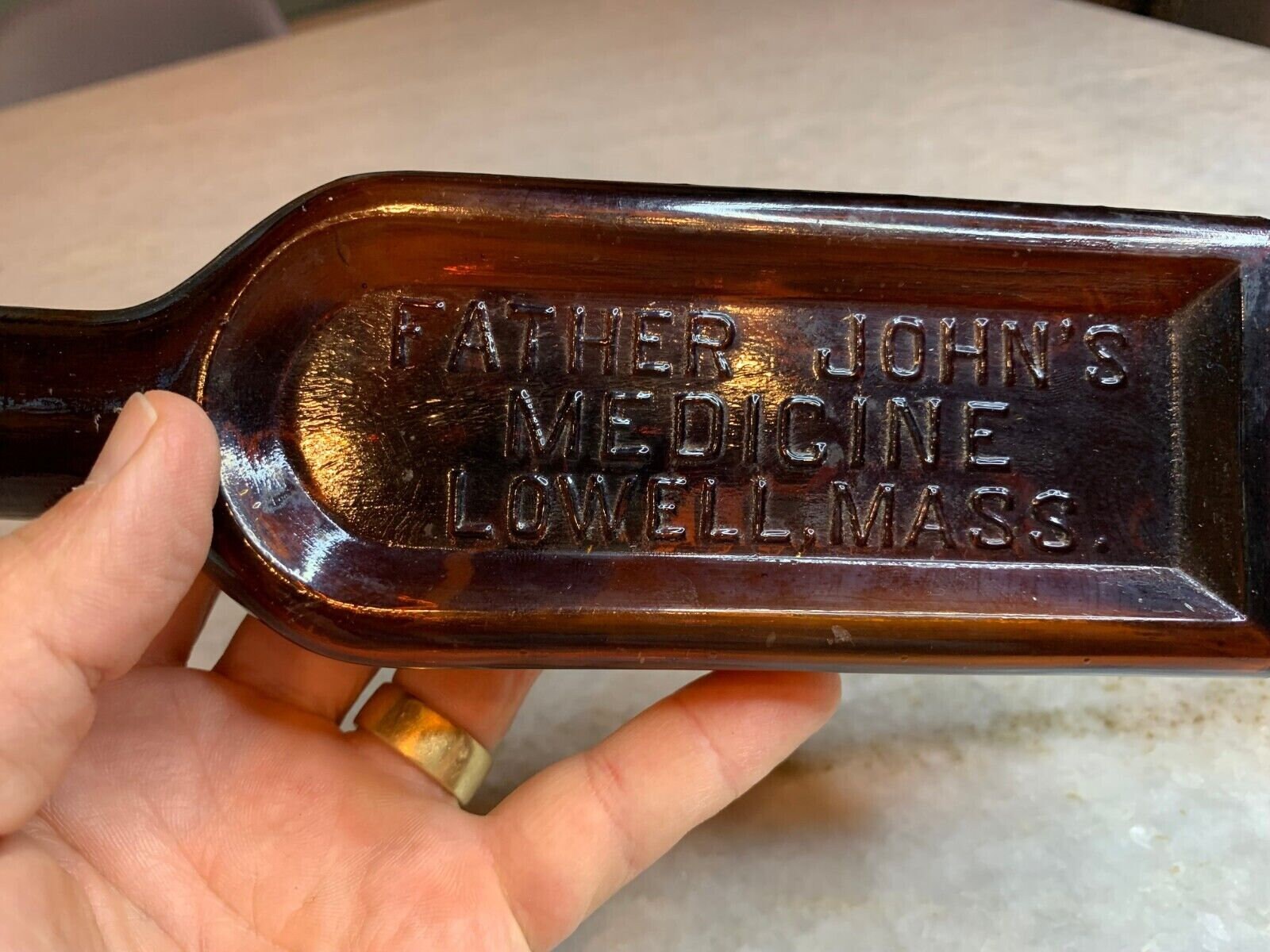 Rare Cork-topper Antique 1800s Father Johns Medicine Bottle Lowell ...