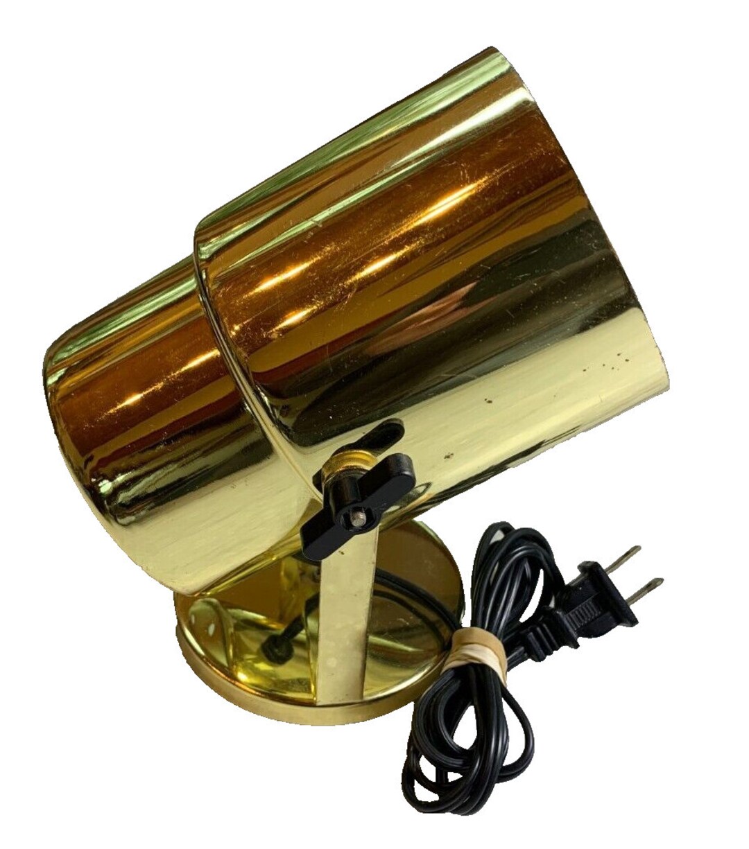 Vintage 1980s Gold Golden Spot Light Accent Lamp Swiveling, Wall Desk ...