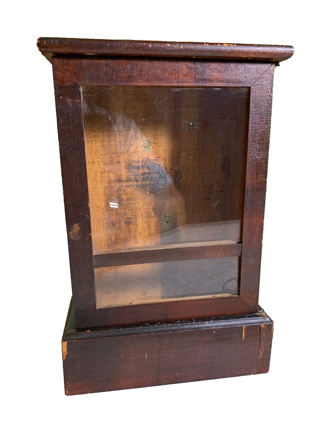 Antique Ornate Wood Wooden Glass Display Case Storage Box W Door Cloche ...