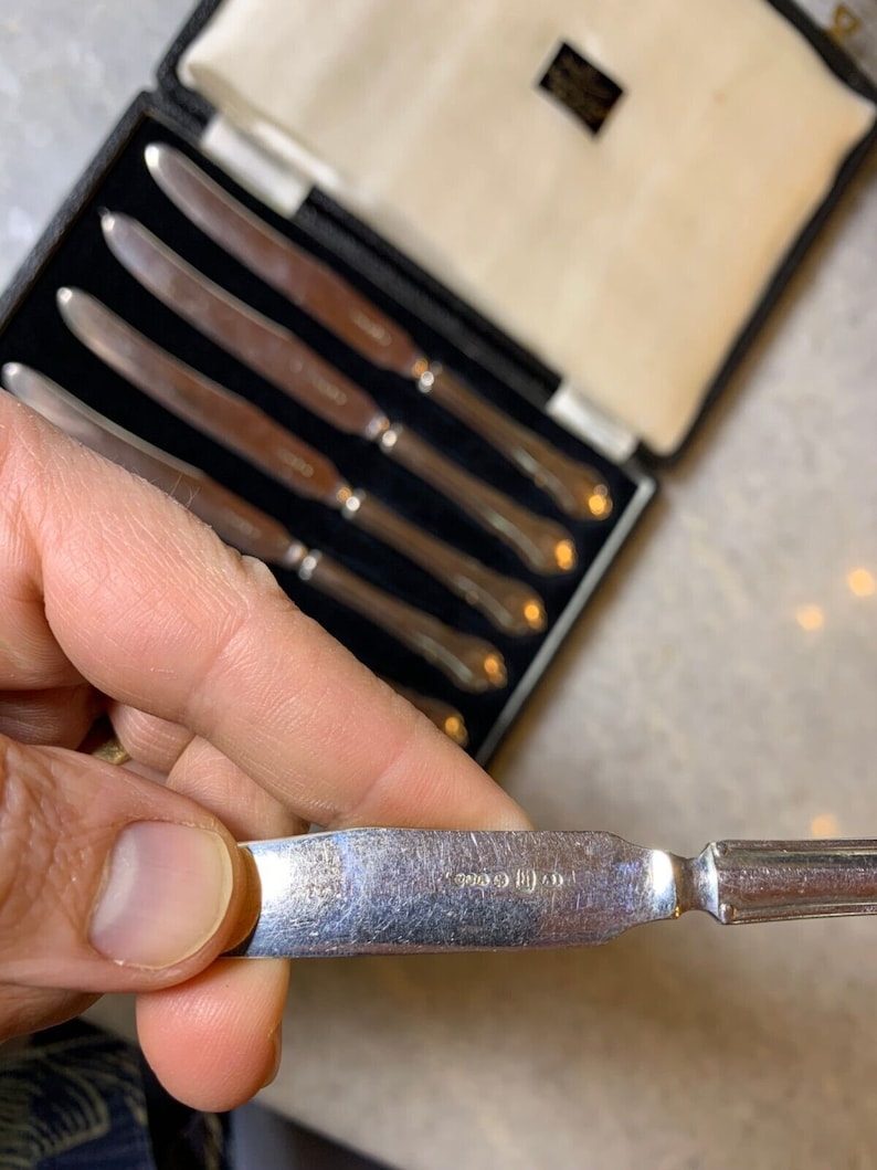 Antique Ornate British English Tea Knives Knife Flatware Silverware ...