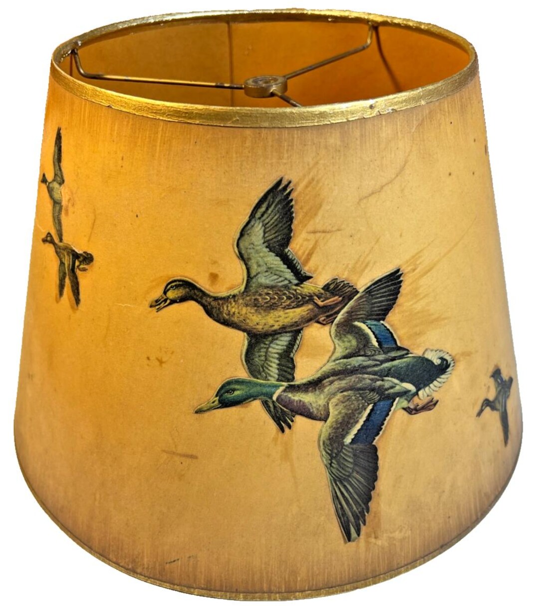 Antique New Brunswick Mallard Duck Paper Lamp Shade Hunting Cabin Lodge ...