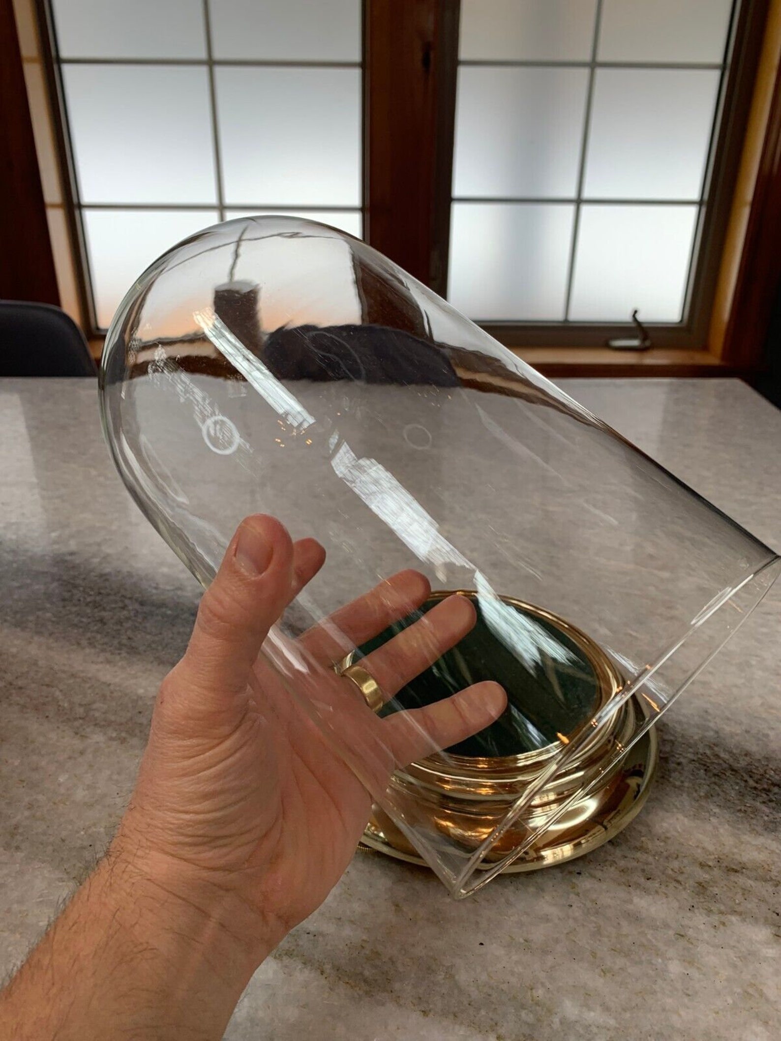 Vintage Glass Dome Bell Jar/cloche Specimen Display Micro Adjustable ...