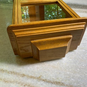 Vintage Antique Wood Wooden Oak Shadow Display Box Glass Door Wall Hung ...
