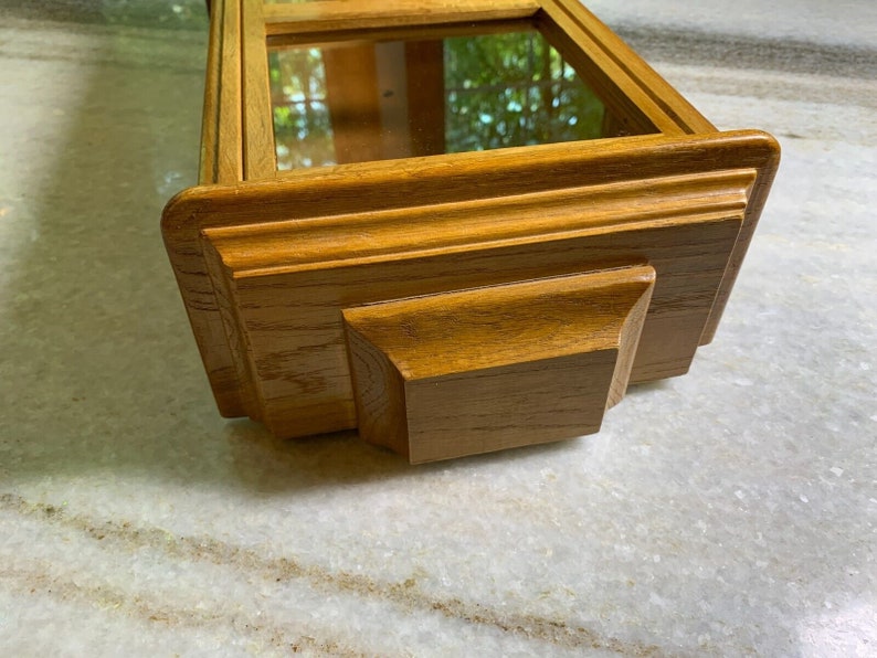 Vintage Antique Wood Wooden Oak Shadow Display Box Glass Door Wall Hung ...