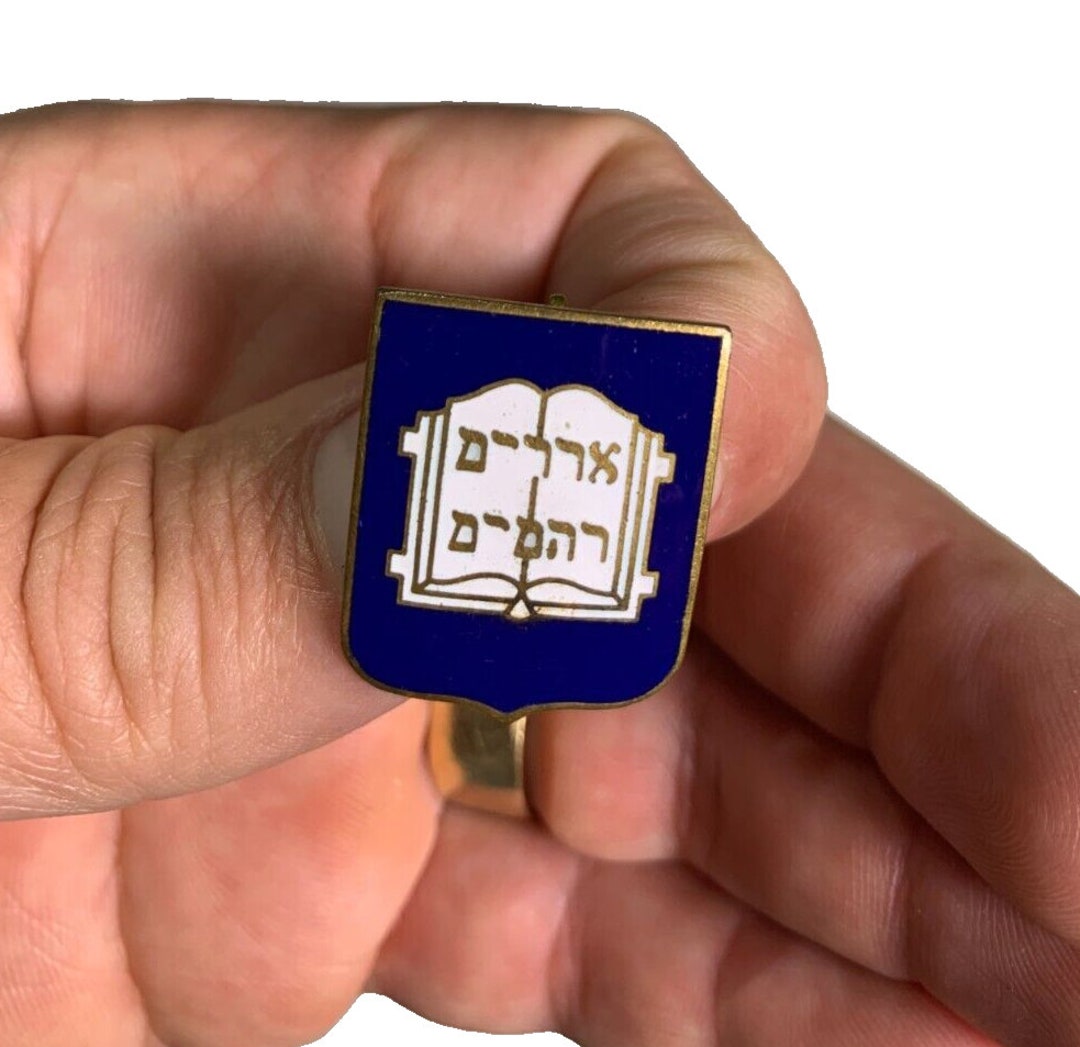 Rare Antique Enamel Enameled Jewish Yale University Book Medal Pin ...