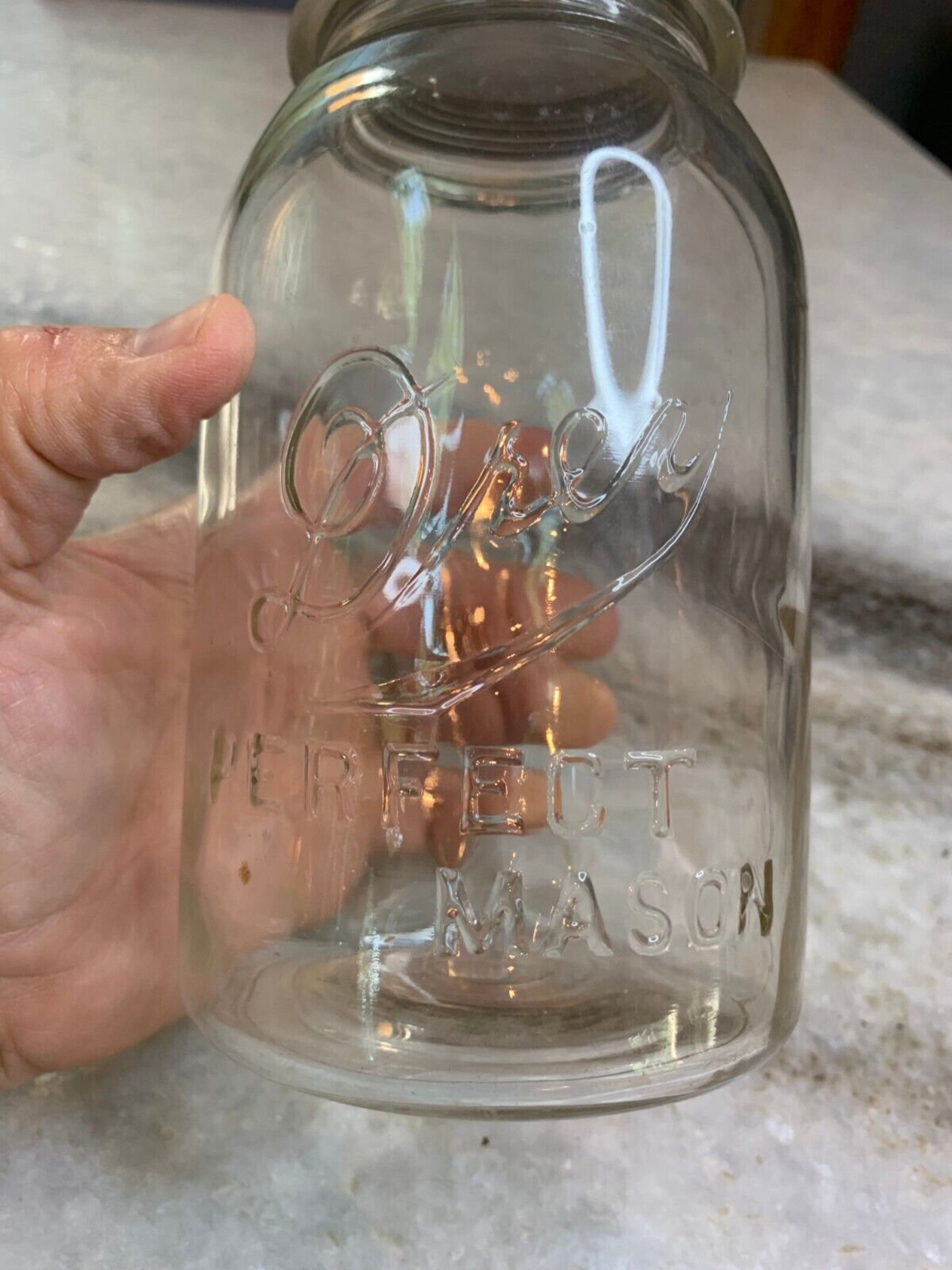 Antique Drey Perfect Mason Canning Jar Cursive Writing W/zinc - Etsy