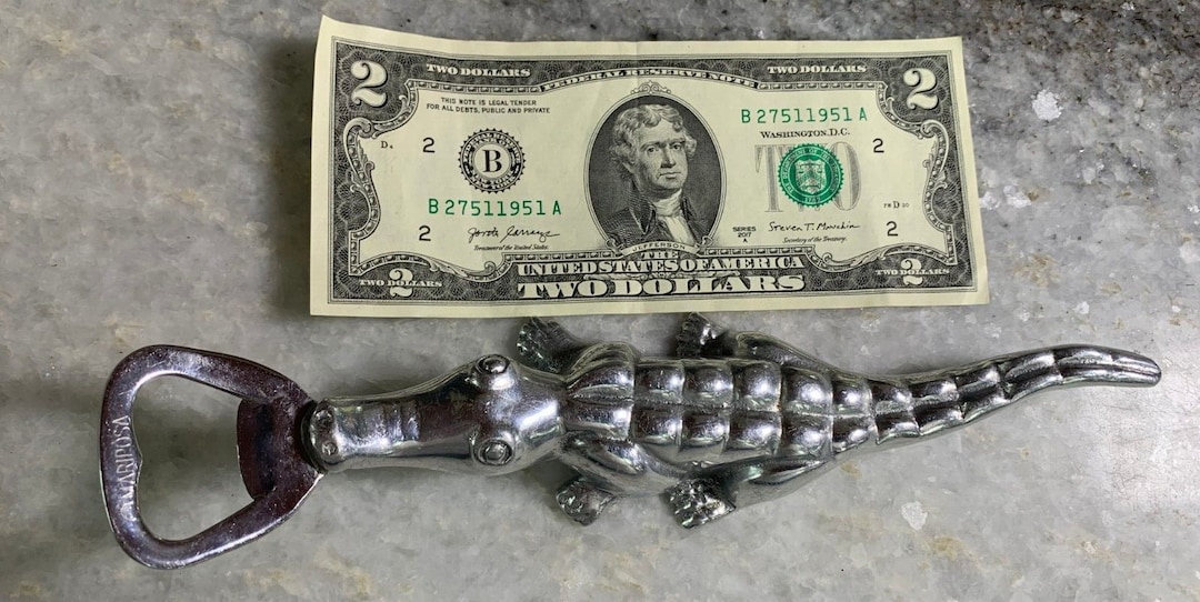 Vintage Chrome Chromed Silver Alligator Crocodile Bottle Cap Opener ...