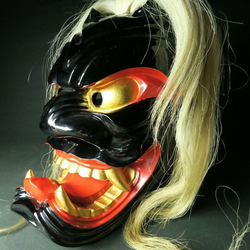 Wooden Oni Mask - Etsy