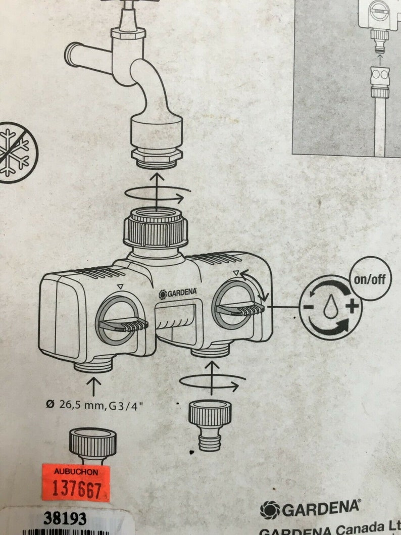 Dual/twin Garden Hose Splitter Shut-off Valve Hoses/sprinklers Made in ...