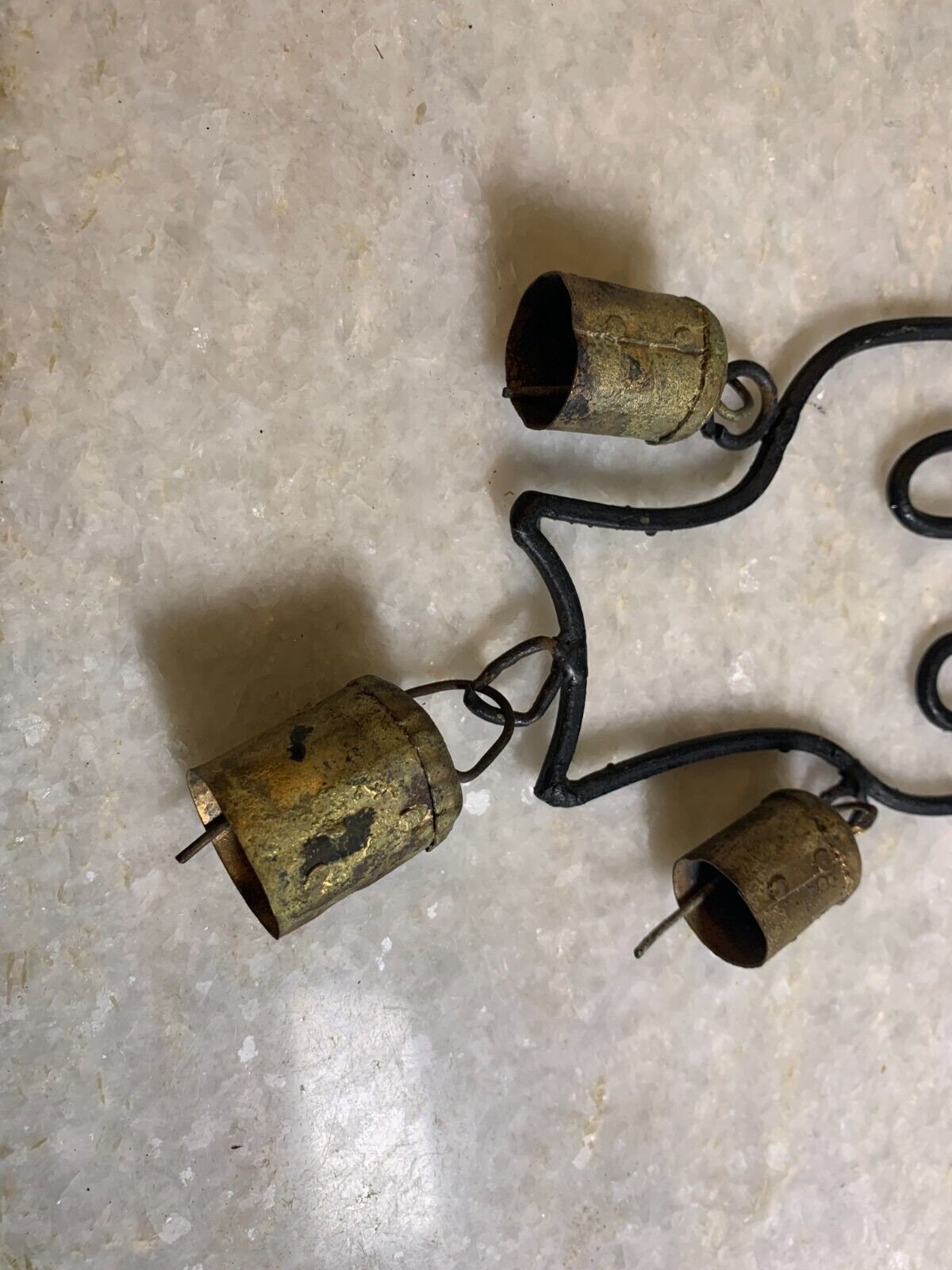 Vintage Metal Steel Wrought Iron Cactus Bell Bells Wind Chime Chimes ...