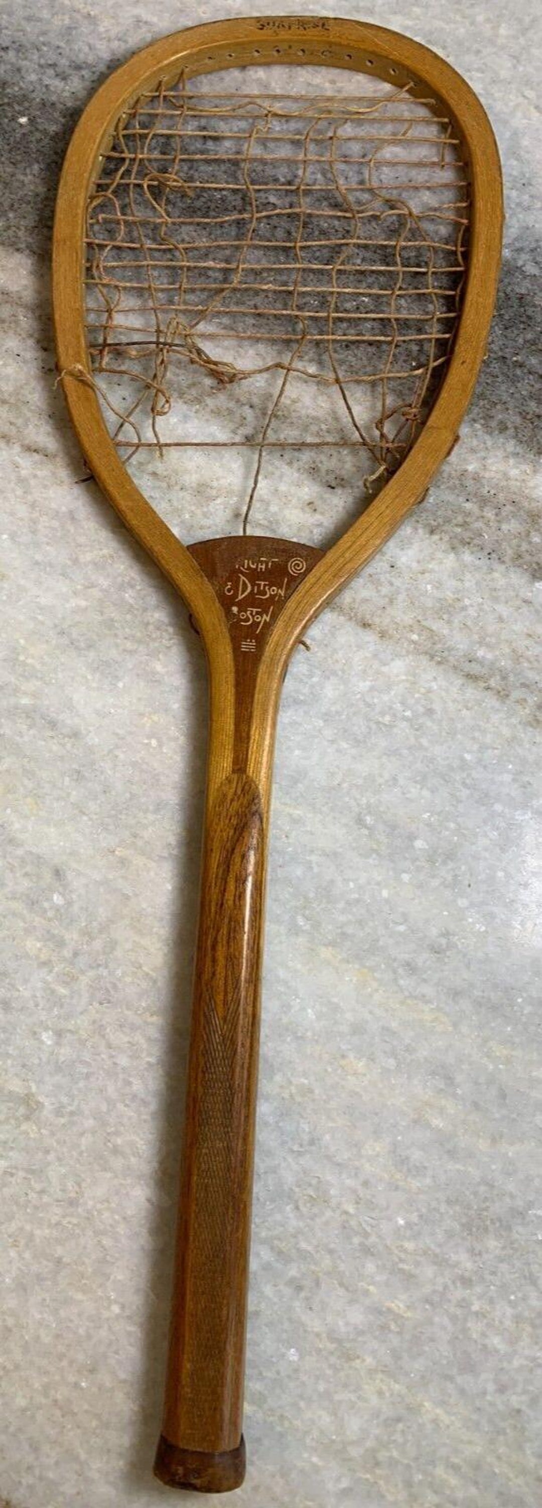 Antique 1890s Wood Wooden Wright & Ditson Tennis Racquet Racket Boston ...