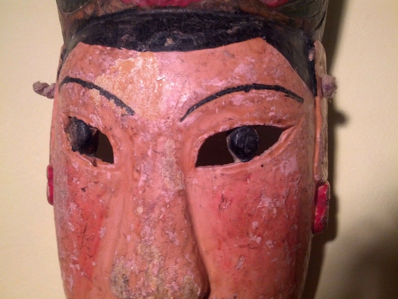 Antique Maonan Nuo Chinese Mask Used in Agricultural Dances Ca1930s Sw ...