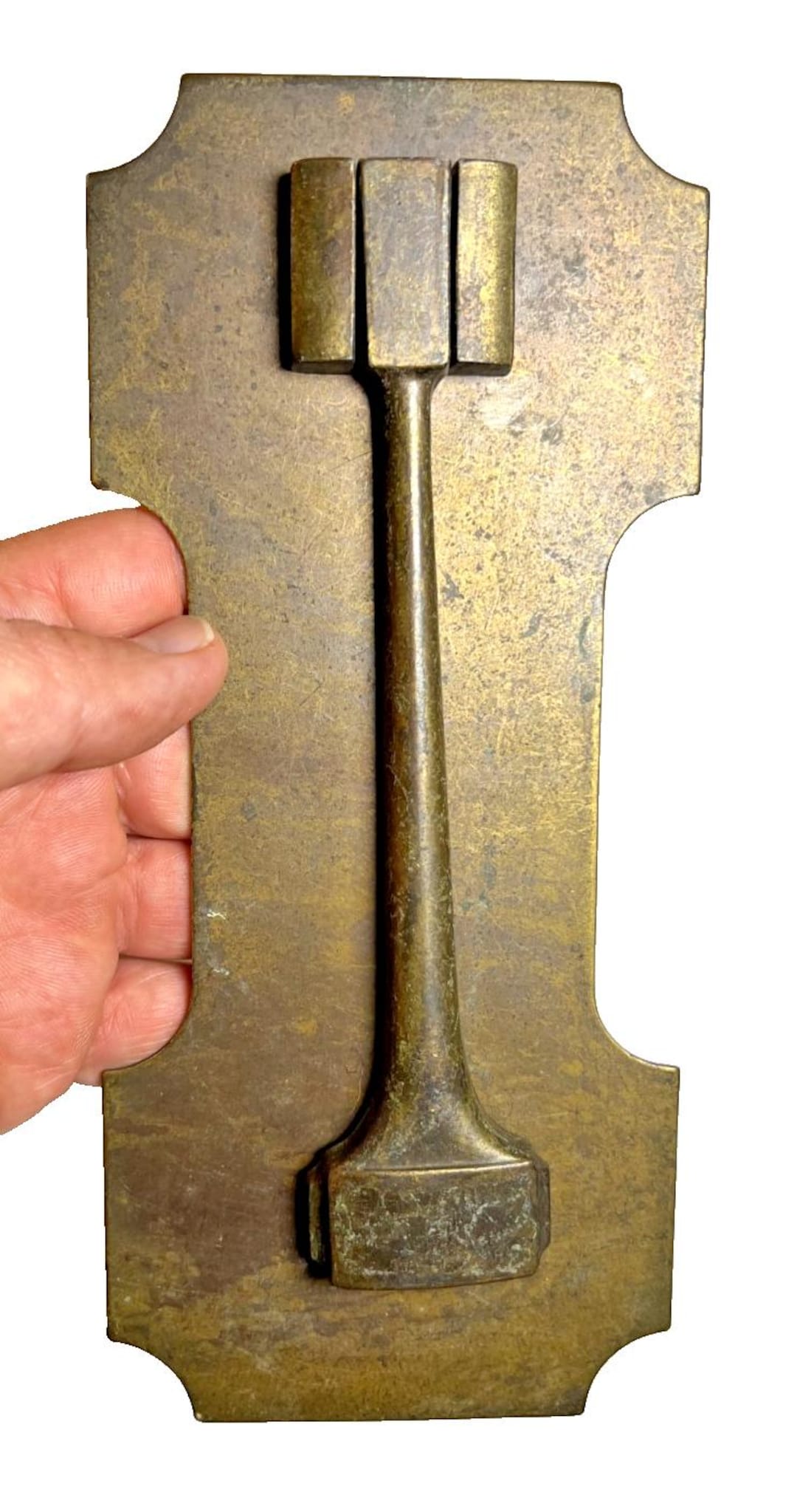 Antique Brass Hammer Door Knocker Arts & Crafts Early Industrial W ...