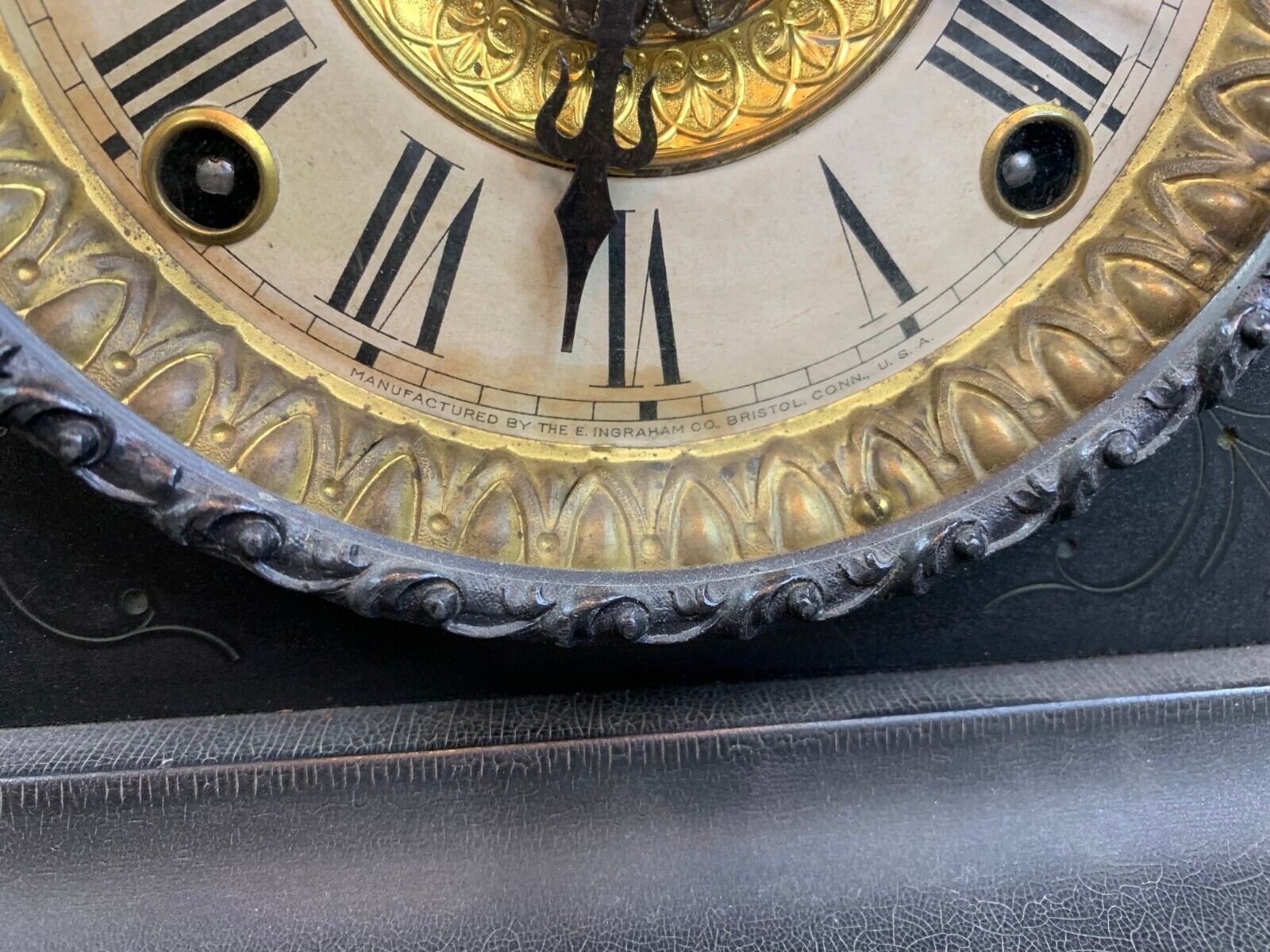 Antique E. Ingraham Co Company Wood Wooden Mantle Clock Bristol ...