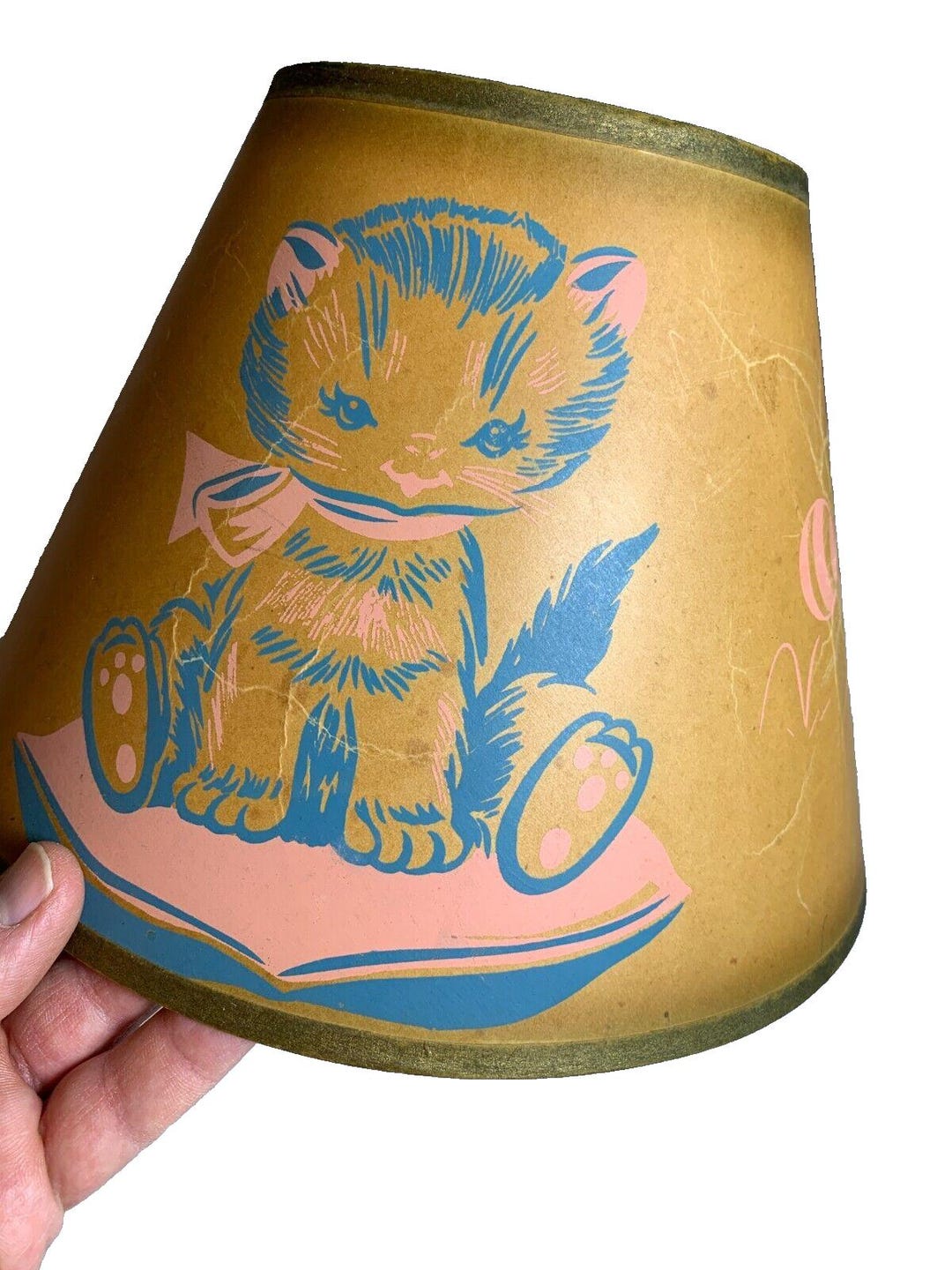 Antique 1940s 40s Clip on Bulb Clamp Over Bulb Wire Lamp Shade Cat Cats ...