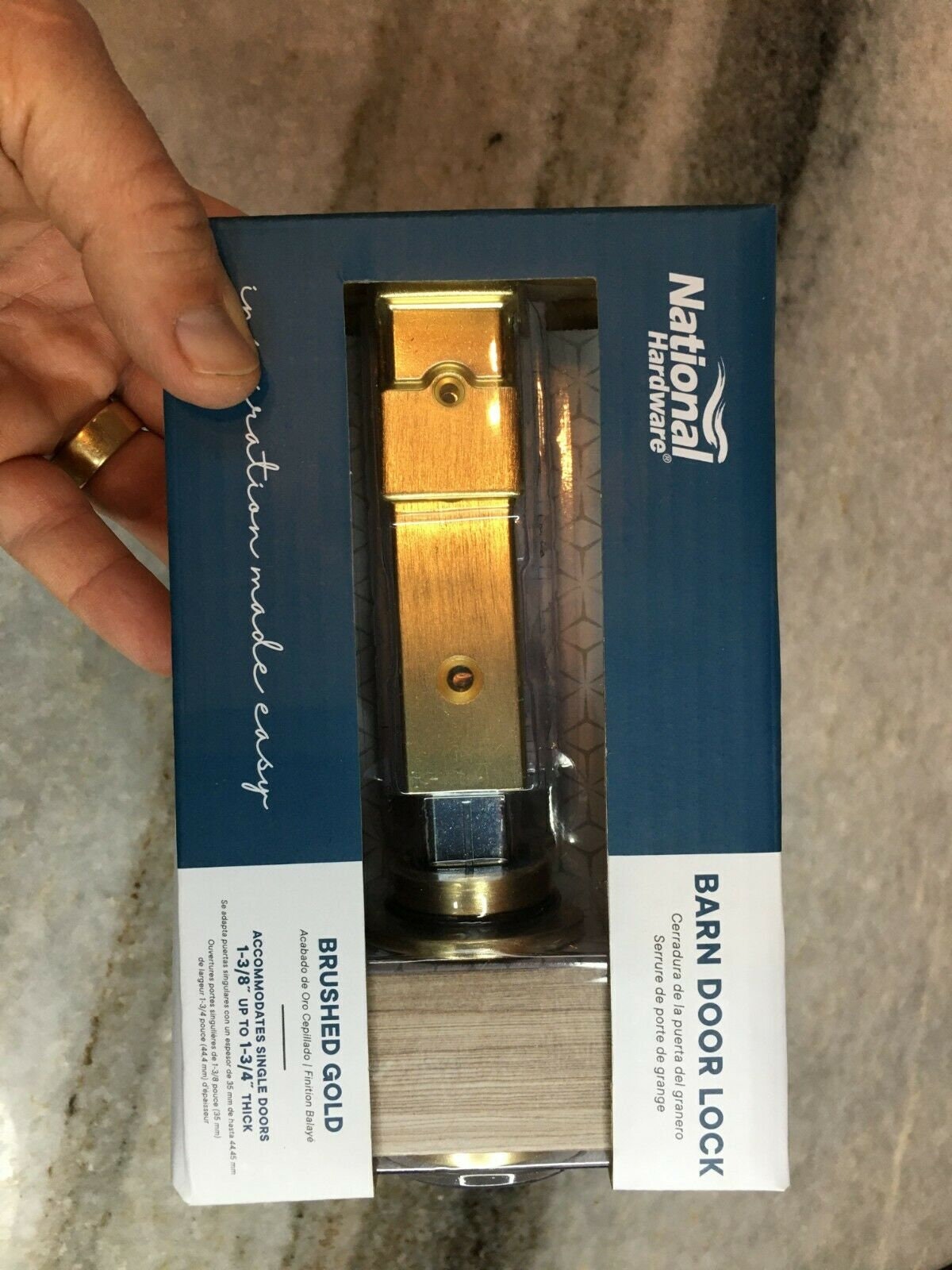 National Hardware Brushed Gold Steel/zinc Sliding Barn Door Lock/handle ...