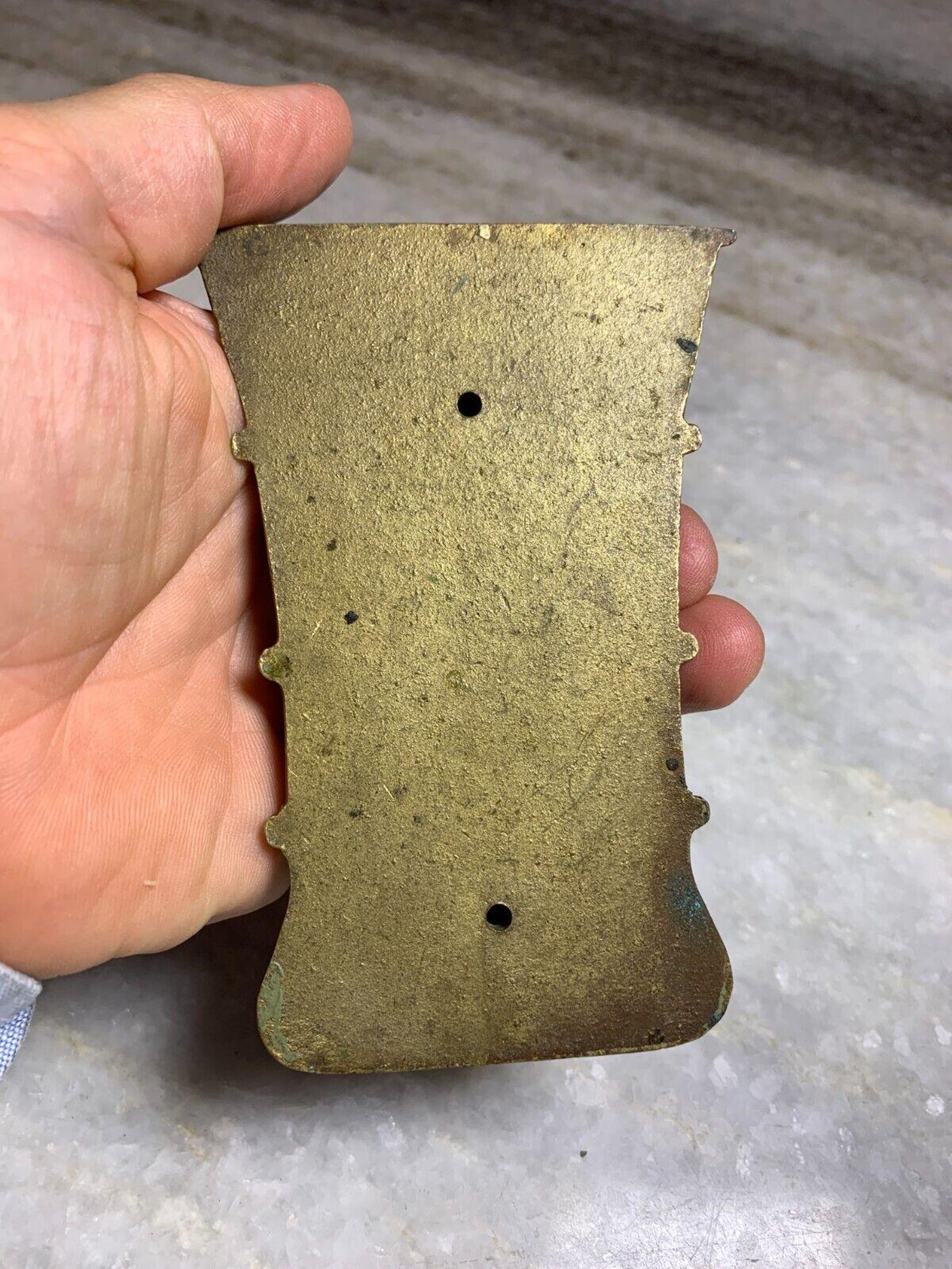 Antique Ornate Etched Victorian Solid Brass Door Knocker Knock Bell Tap ...