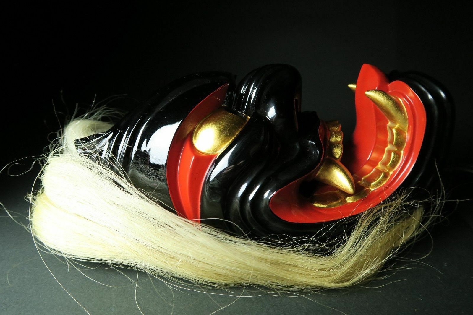 Master Craftsmanship! Japanese Wooden BURYU ONI Mask Japan Kagura Dance ...