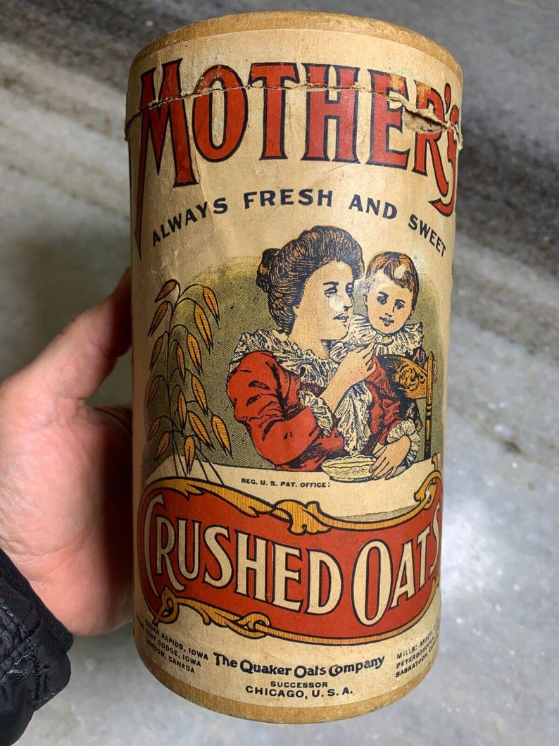 Antique Victorian Ephemera Quaker Oats Mother's Mothers Oats Store Box ...