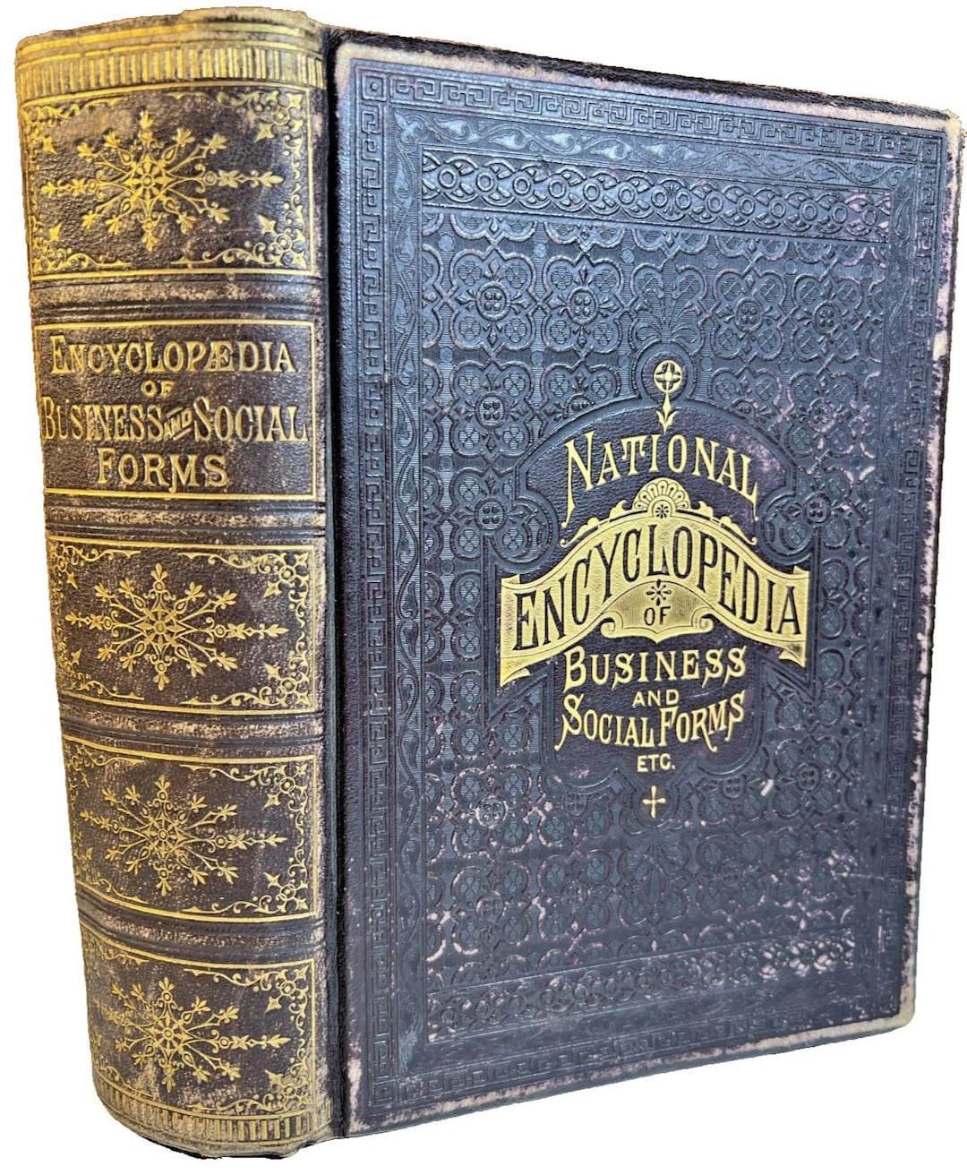 1882 Victorian Book Etiquette Contracts & Social Forms Leather Aeg ...