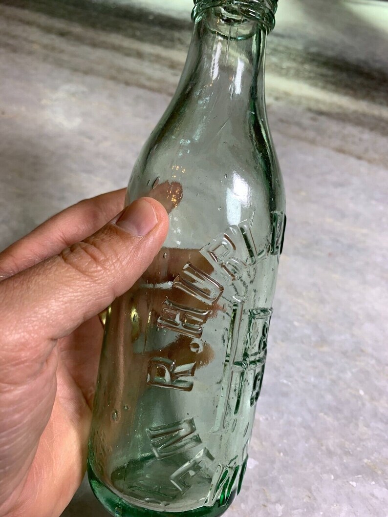 Rare Antique Internal Screw Top Embossed Bottle R Hurley & Sons Newport ...