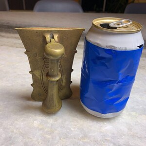 Antique Ornate Etched Victorian Solid Brass Door Knocker Knock Bell Tap ...