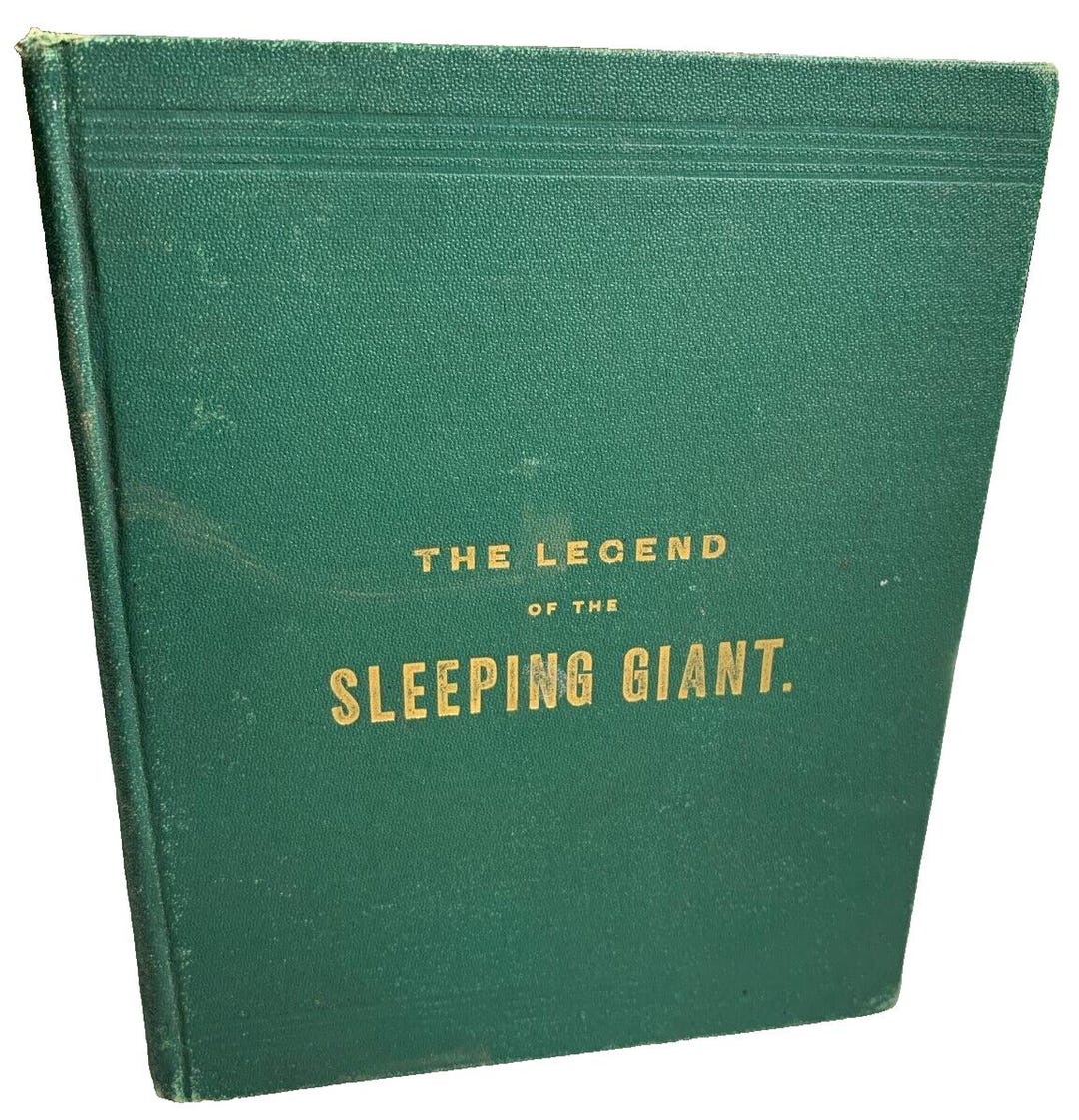 Antique Ornate Gilded Embossed Book the Legend of the Sleeping Giant ...