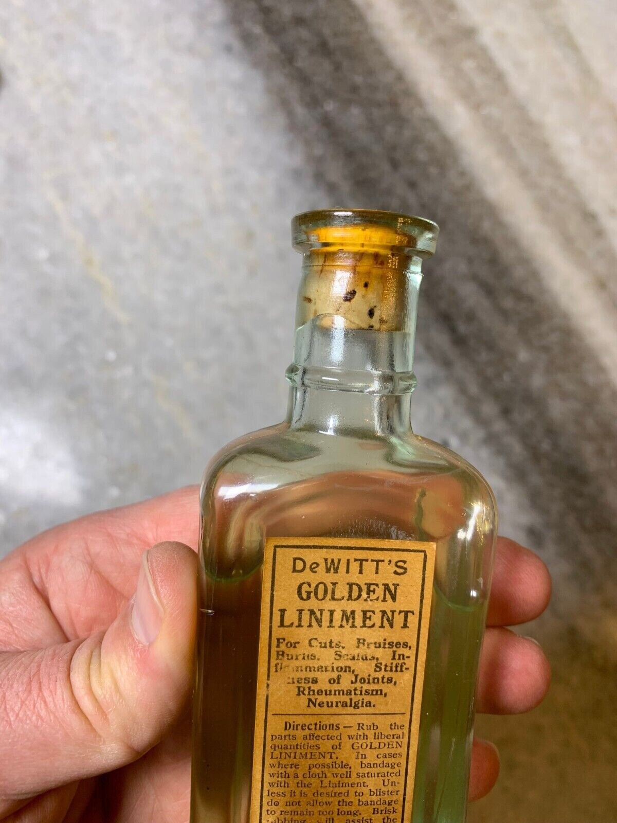 Antique Medicine Bottle Label Unopened Dewitt's Golden Liniment Chicago ...