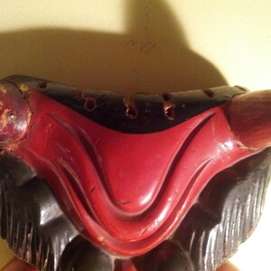 Antique, Danced, Japan/japanese Wooden Ao-oni Mask Used in Annual ...