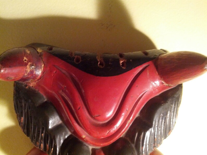Antique, Danced, Japan/japanese Wooden Ao-oni Mask Used in Annual ...