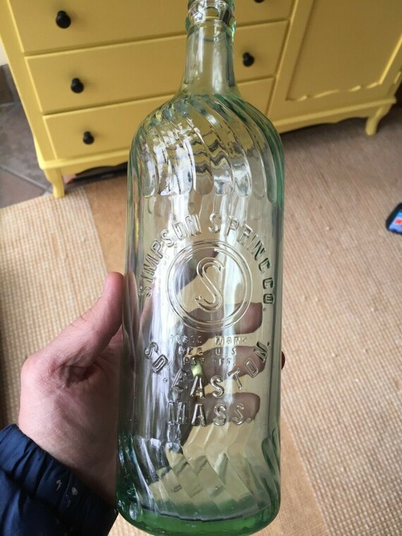 Vintage Aqua Embossed Simpson Spring Co. Soda Bottle So. - Etsy