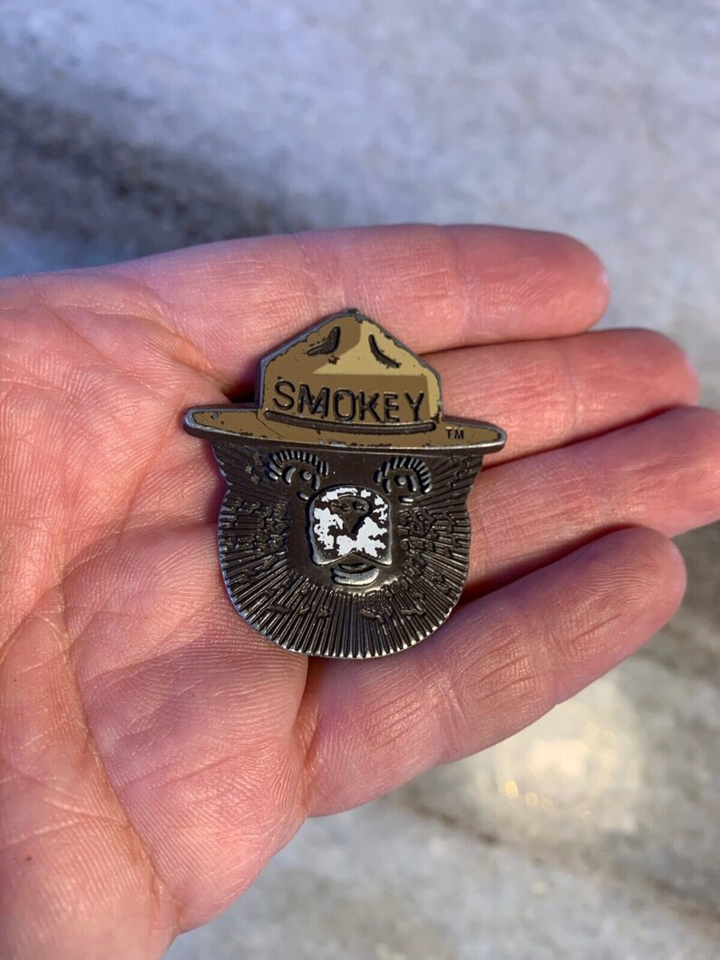 Us Forest Service Smokey the Bear Metal Medal Emblem Medallion Pin ...