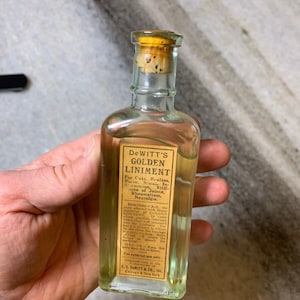 Antique Medicine Bottle Label Unopened Dewitt's Golden Liniment Chicago ...