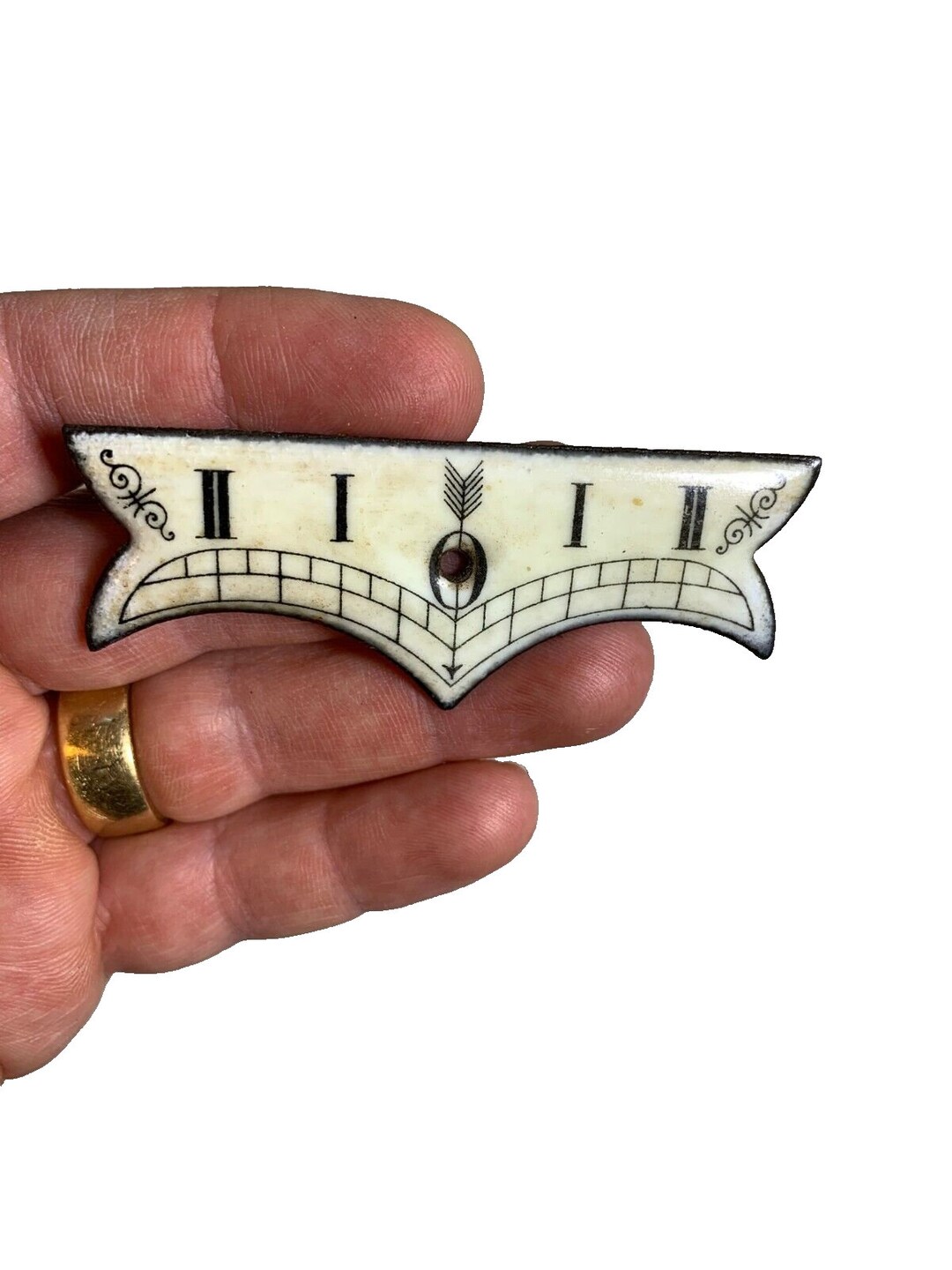 Antique Victorian Enamel Furniture Embellishment Applique Pendulum ...